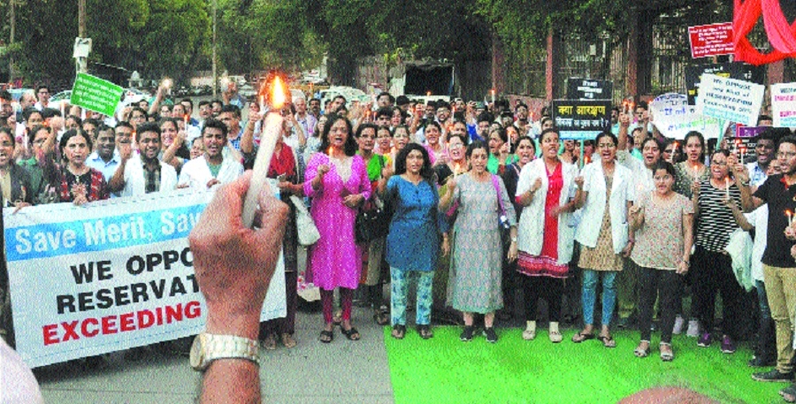 Over thousand people take out candle march to support Save Merit Save ...