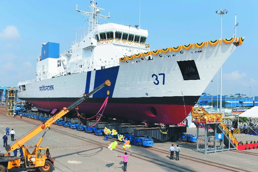 Offshore patrol vessel ‘VAJRA’ launched formally - The Hitavada