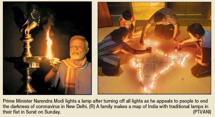 Millions of Indians light diyas on PM’s call - The Hitavada
