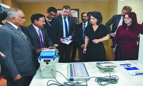 German Minister observes security features in EVM-VVPAT usage - The ...