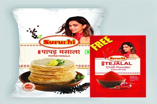 Suruchi offering packet of Mirch Powder free with Papad Masala - The ...