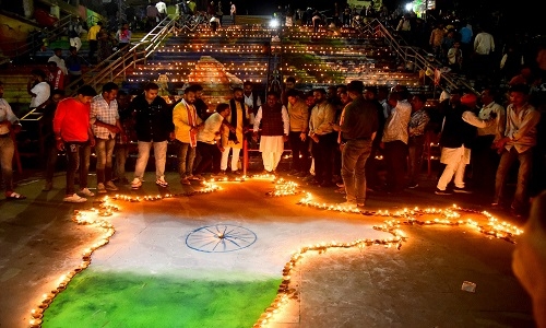 Gwarighat illuminated Devotees light up Narmada ghat with earthen lamps ...