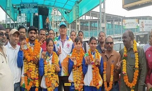 MP Pentathlon team arrives after winning 16 medals in 37th National ...