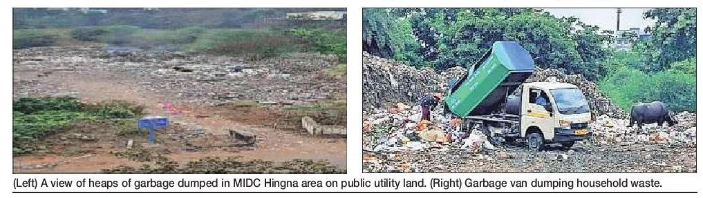 Hingna MIDC bears brunt of garbage dumping by local bodies - The Hitavada
