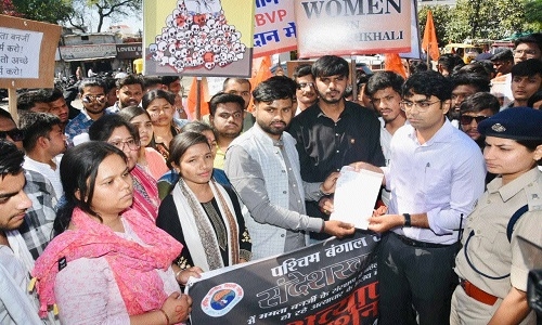 Sandeshkhali incident: ABVP stages massive protest - The Hitavada