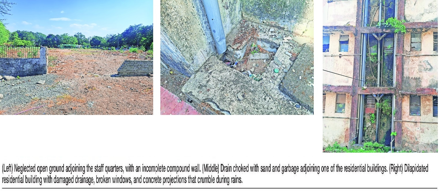 Ravi Nagar staff quarters crumble amid neglect, funds crunch - The Hitavada